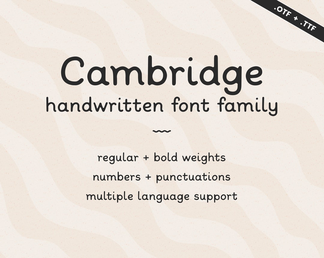 Cambridge Handwritten Font | Student Notes Handlettered Script ...