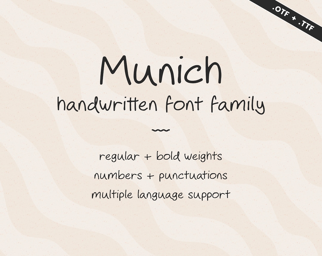 Munich Handwritten Font Student Notes Handlettered Script Regular, Bold ...