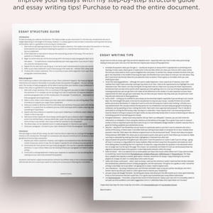 Essay Guide and Planner Printable Pack School College | Etsy