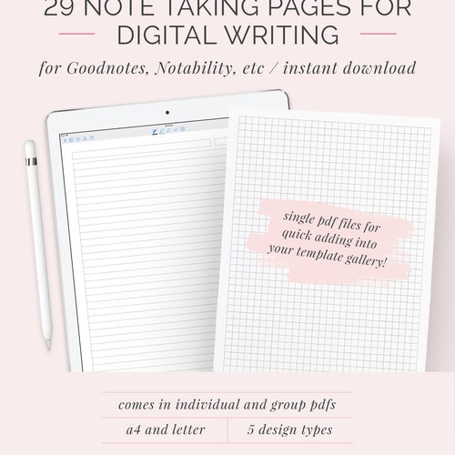 Pink Dotted Notebook Goodnotes Template Digital Journal - Etsy