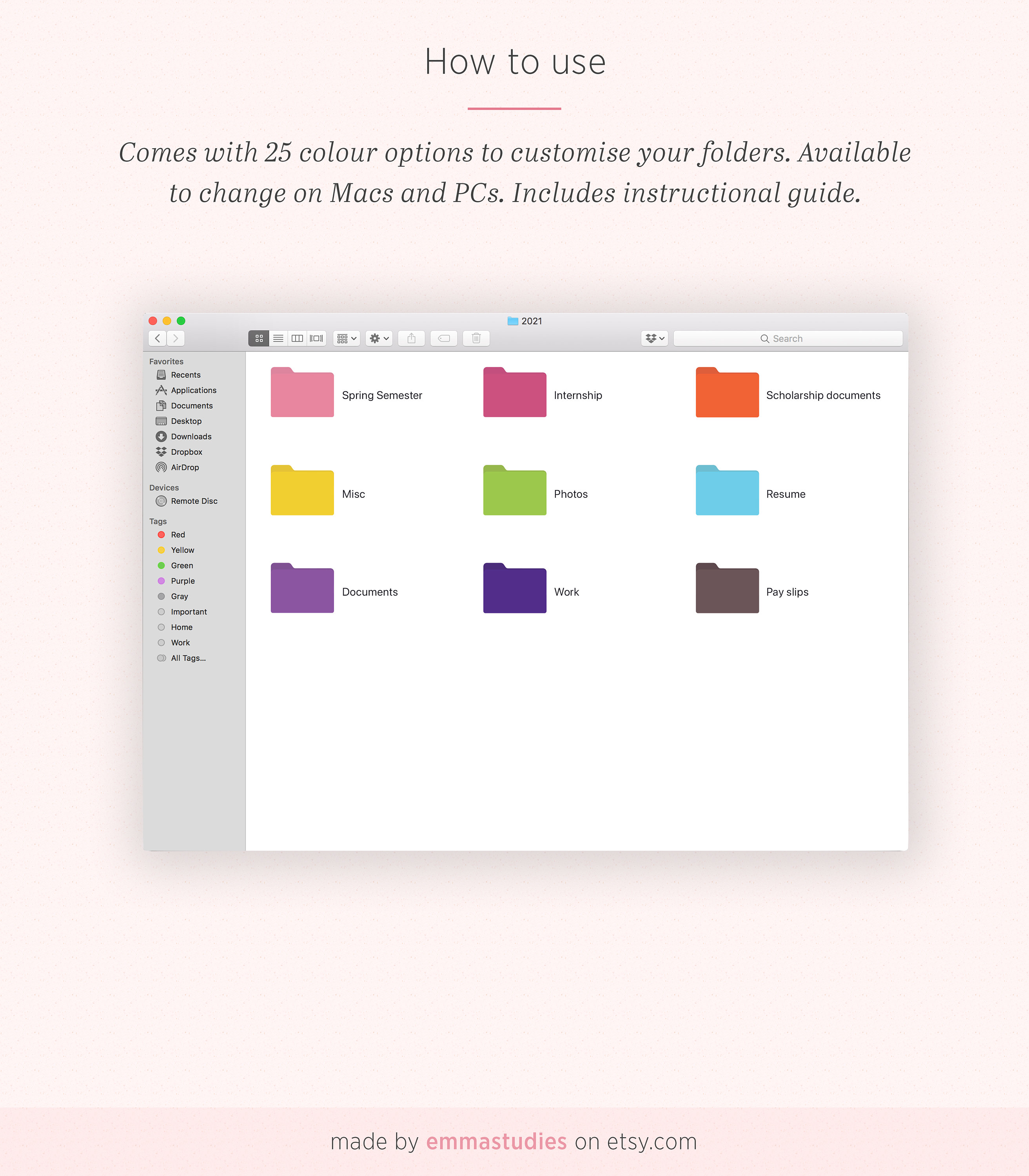 Desktop Folder Icons Customisable Icons Color Pack Windows - Etsy