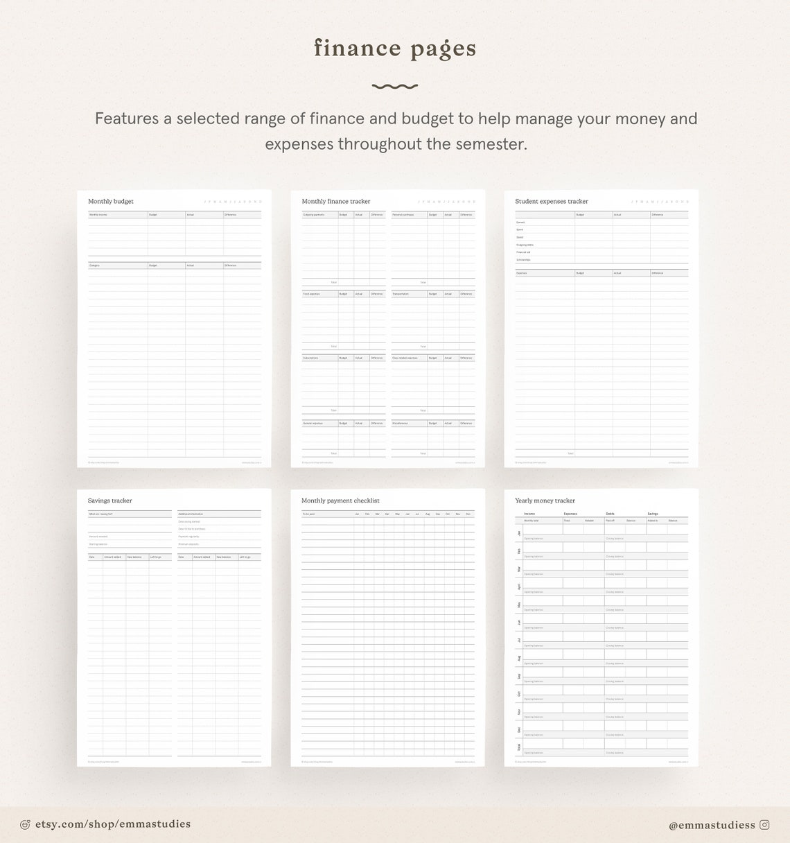 Ultimate Student Study Organiser Pack College University | Etsy Canada