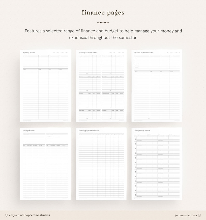 Ultimate Student Study Organiser Pack College University | Etsy Canada