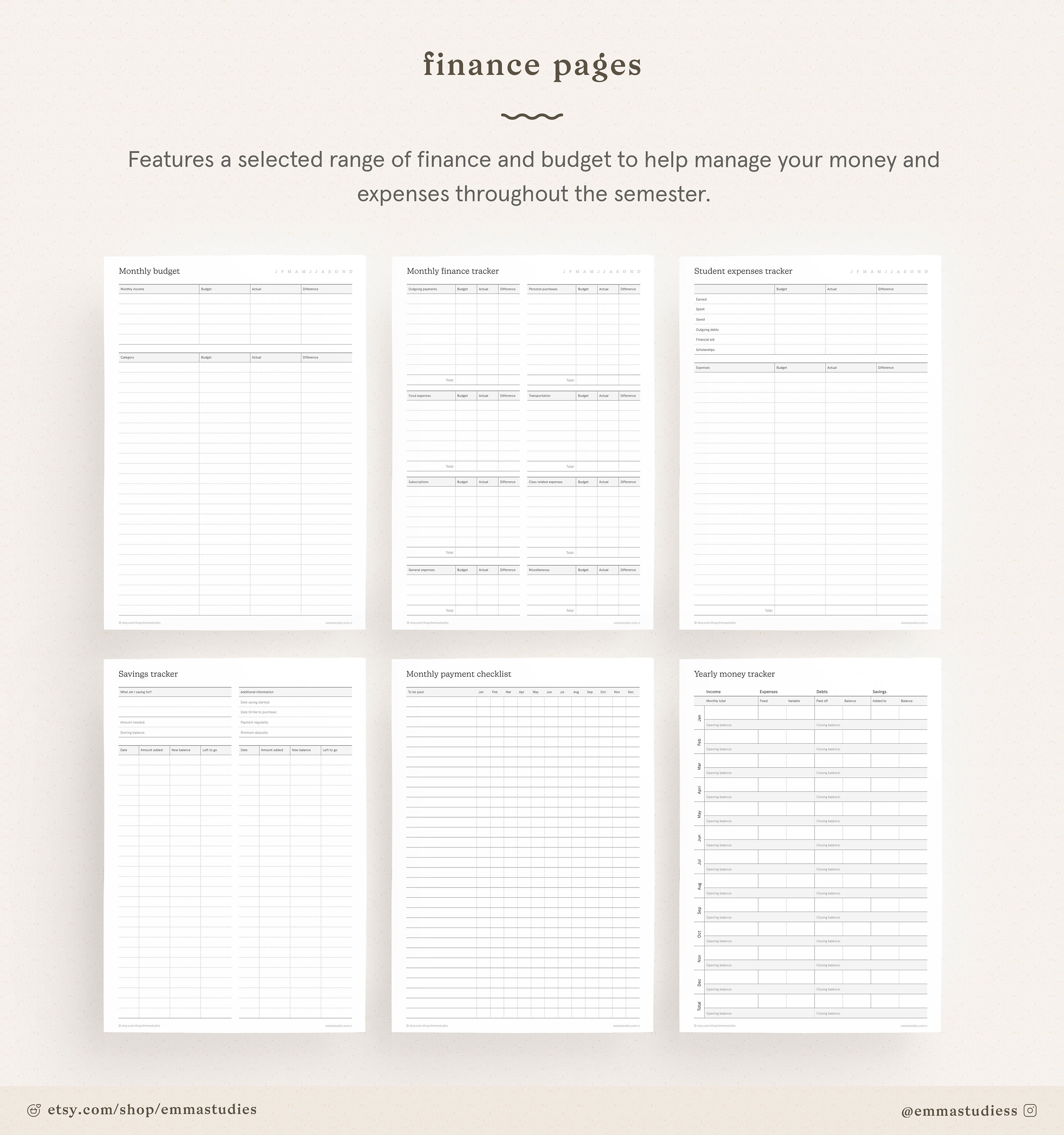 Ultimate Student Study Organiser Pack College University | Etsy Canada