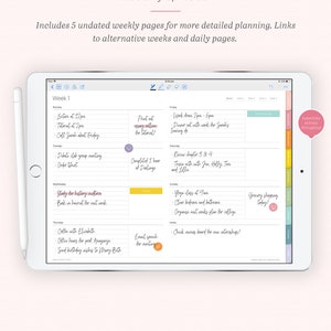 Digital Undated Pastel Time Planner Bundle Daily Weekly - Etsy