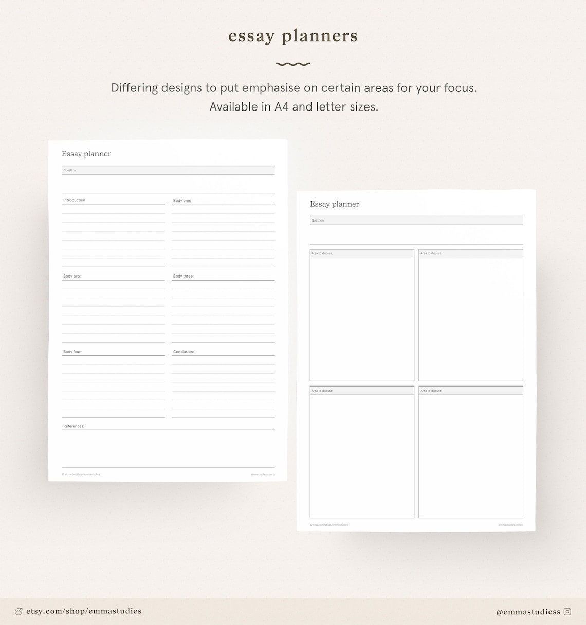 Essay Guide and Planner Printable Pack | School, College, University ...
