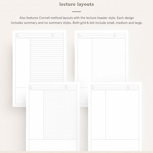 Student Lecture Note Taking Printable | A4, A5, and Letter | Lined, Dot ...
