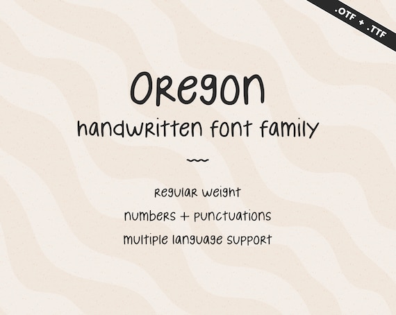 Oregon Handwritten Font Student Notes Handlettered Script | Etsy