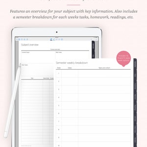 Digital Student Notebook | Student Planner Organiser Subject Notebook ...