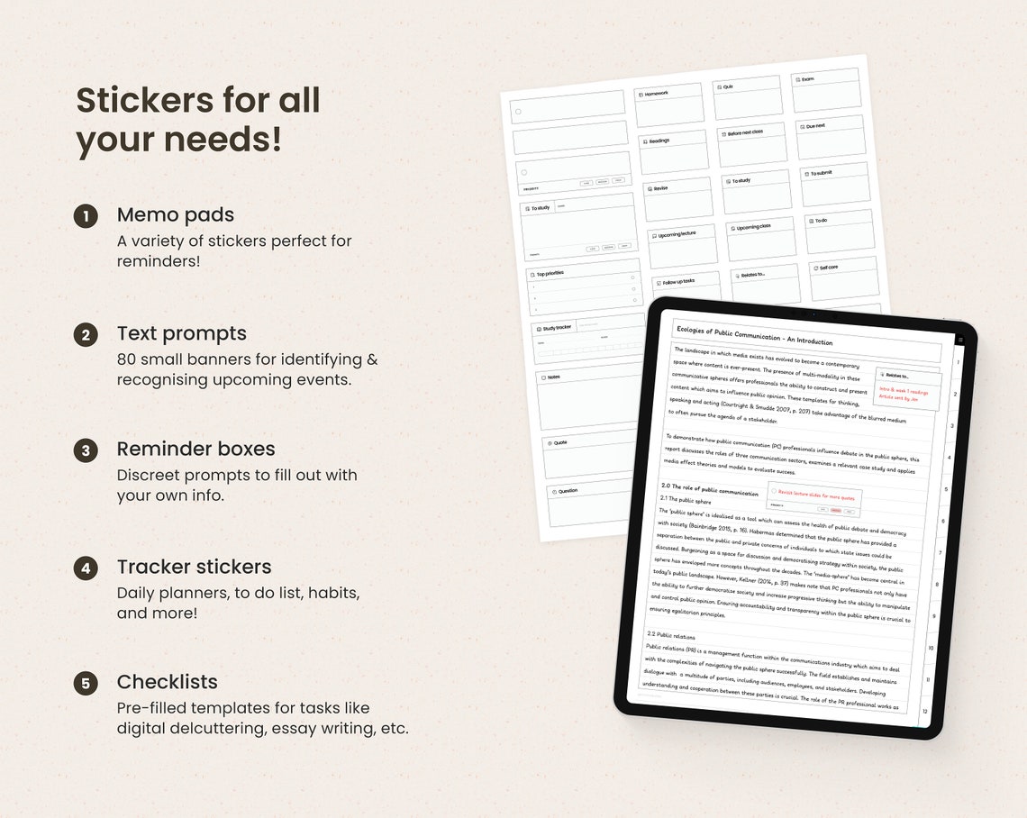 Digital Student Stickers Study College University Studying - Etsy Australia