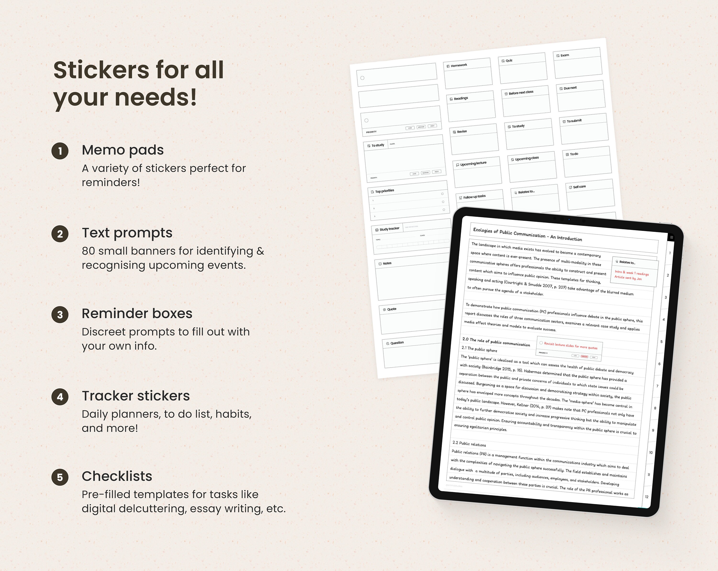 Digital Student Stickers Study College University Studying - Etsy Australia