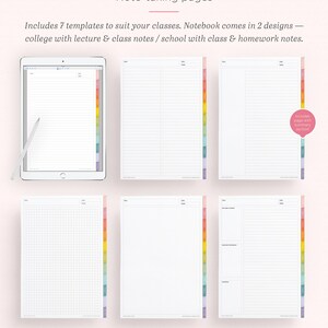 Digital Student Notebook | Student Planner Organiser Subject Notebook ...
