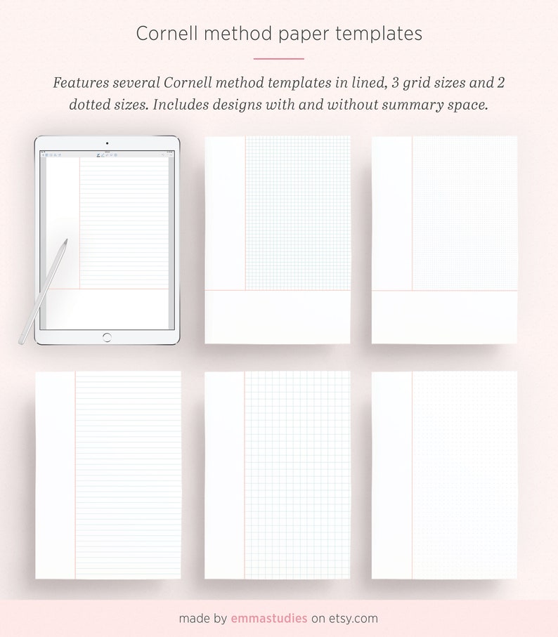 Digital Note Taking Paper Template Goodnotes Notability Ipad - Etsy