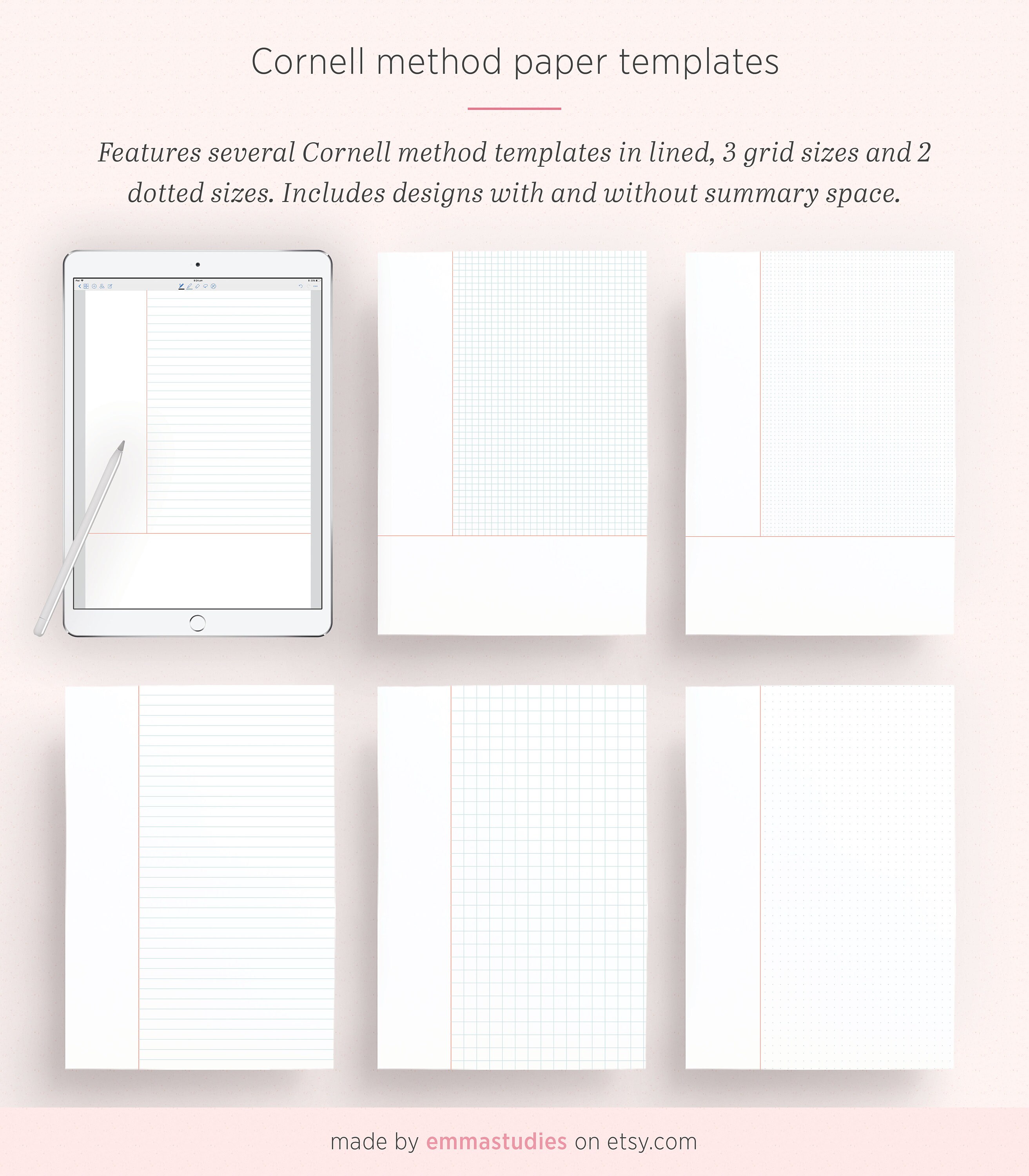 Digital Note Taking Paper Template Goodnotes Notability Ipad - Etsy ...