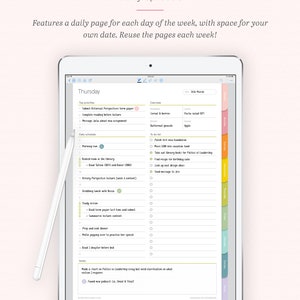 Undated Digital Daily and Weekly Planner Pastel Portrait - Etsy