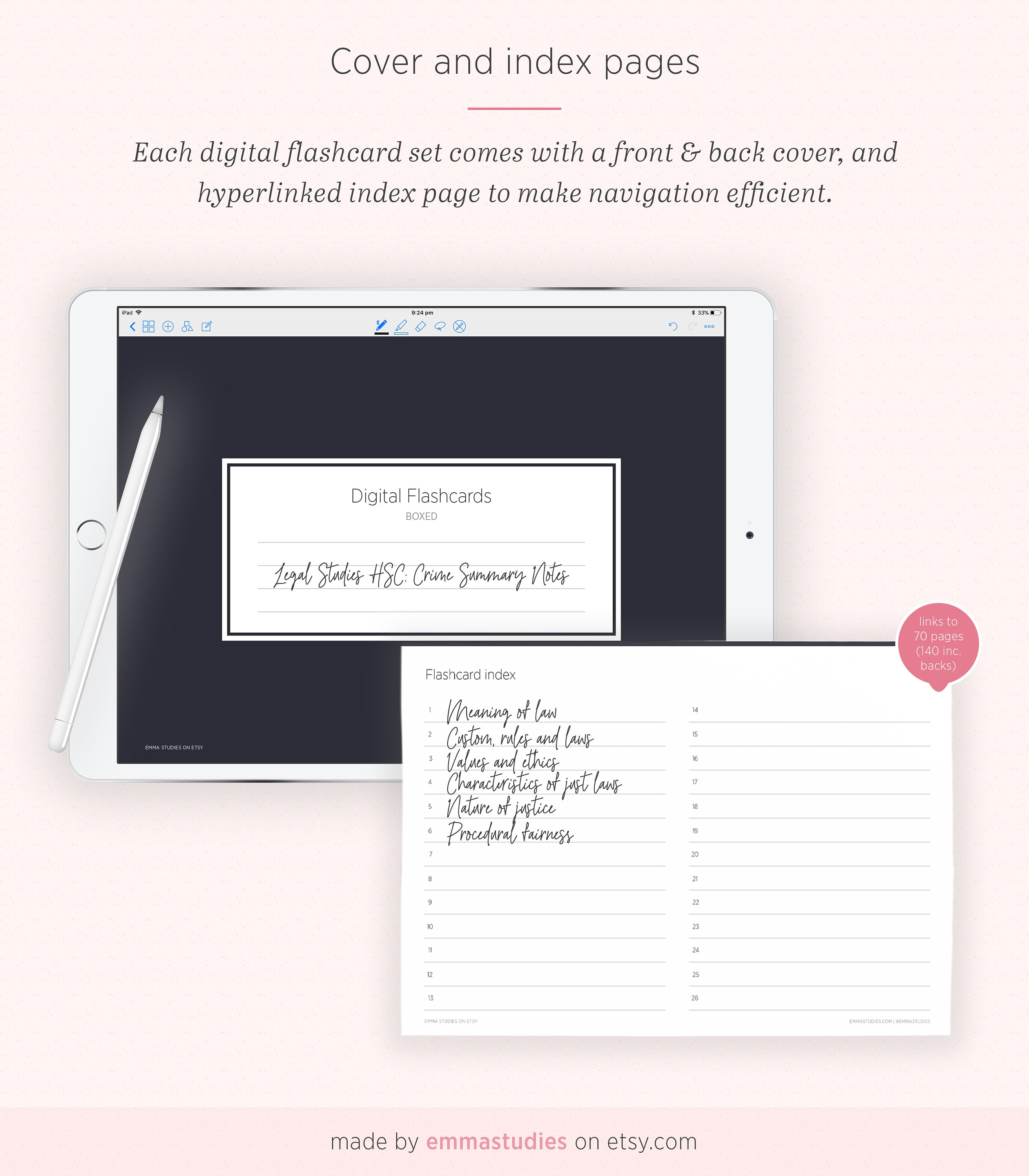 Digital Flashcards Study Index Cards Student System Cards - Etsy Australia