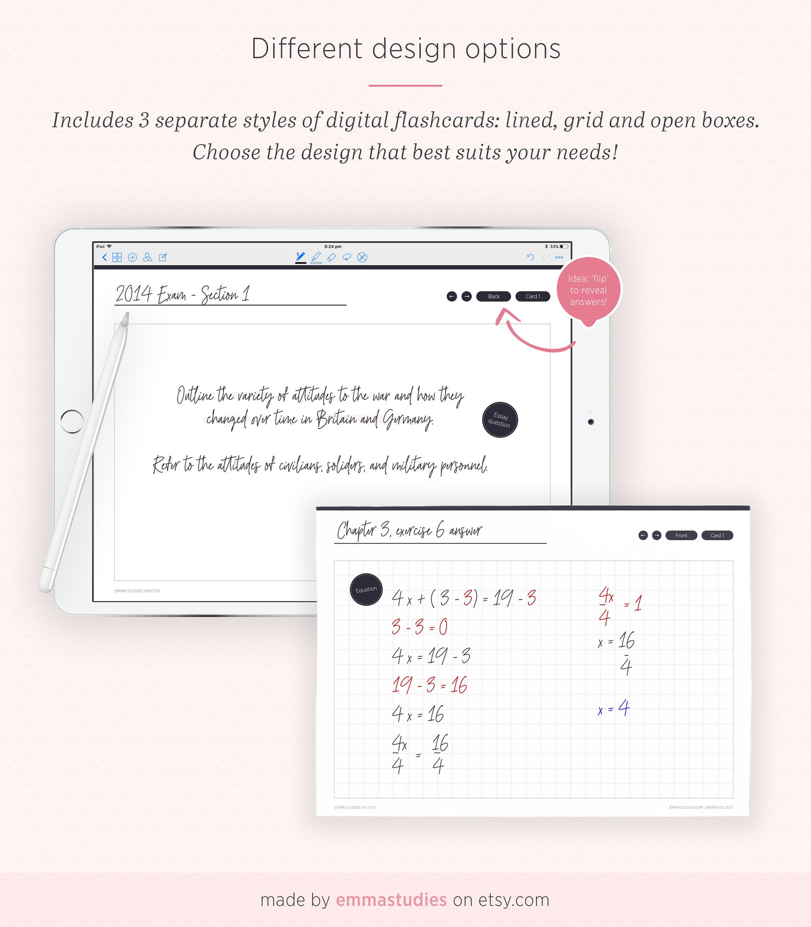 Digital Flashcards Study Index Cards Student System Cards - Etsy Australia