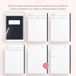 Digital Student Notebook | Student Planner Organiser Subject Notebook ...