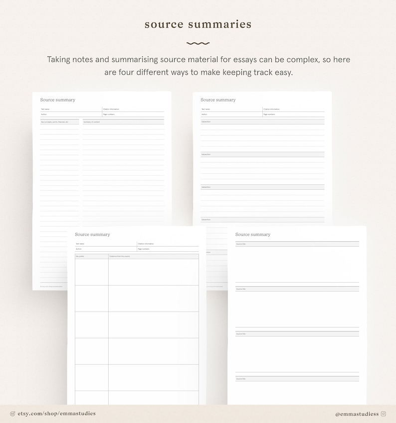 Essay Guide and Planner Printable Pack | School, College, University ...