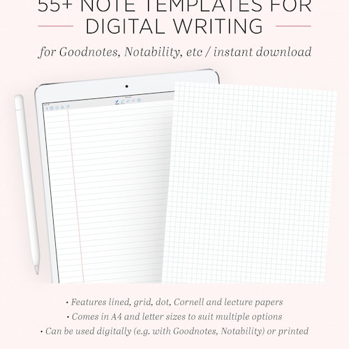 Digital Note Taking Template for Notability Goodnotes - Etsy