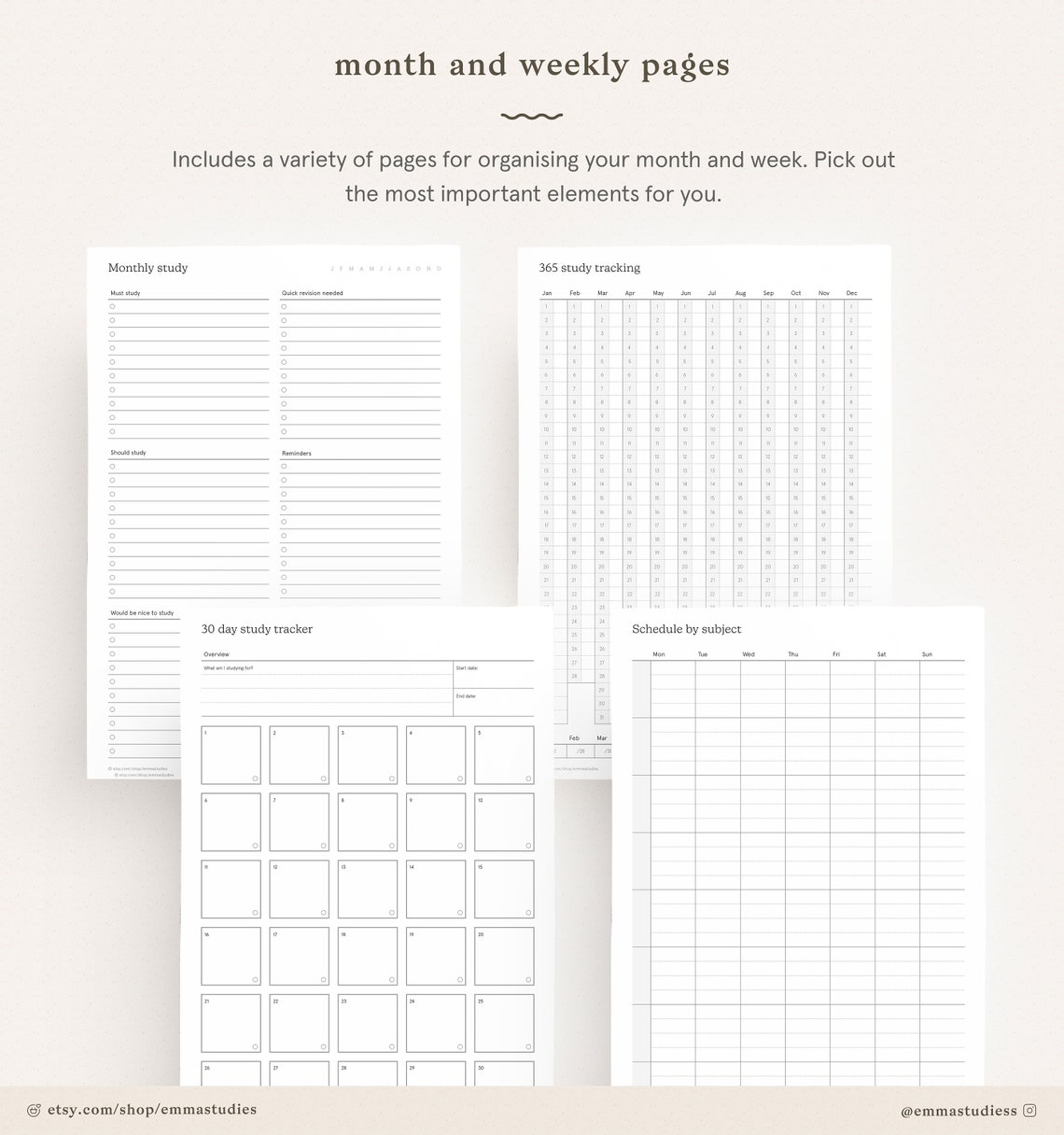 Student Printable Studying Guide | Revision College University School ...