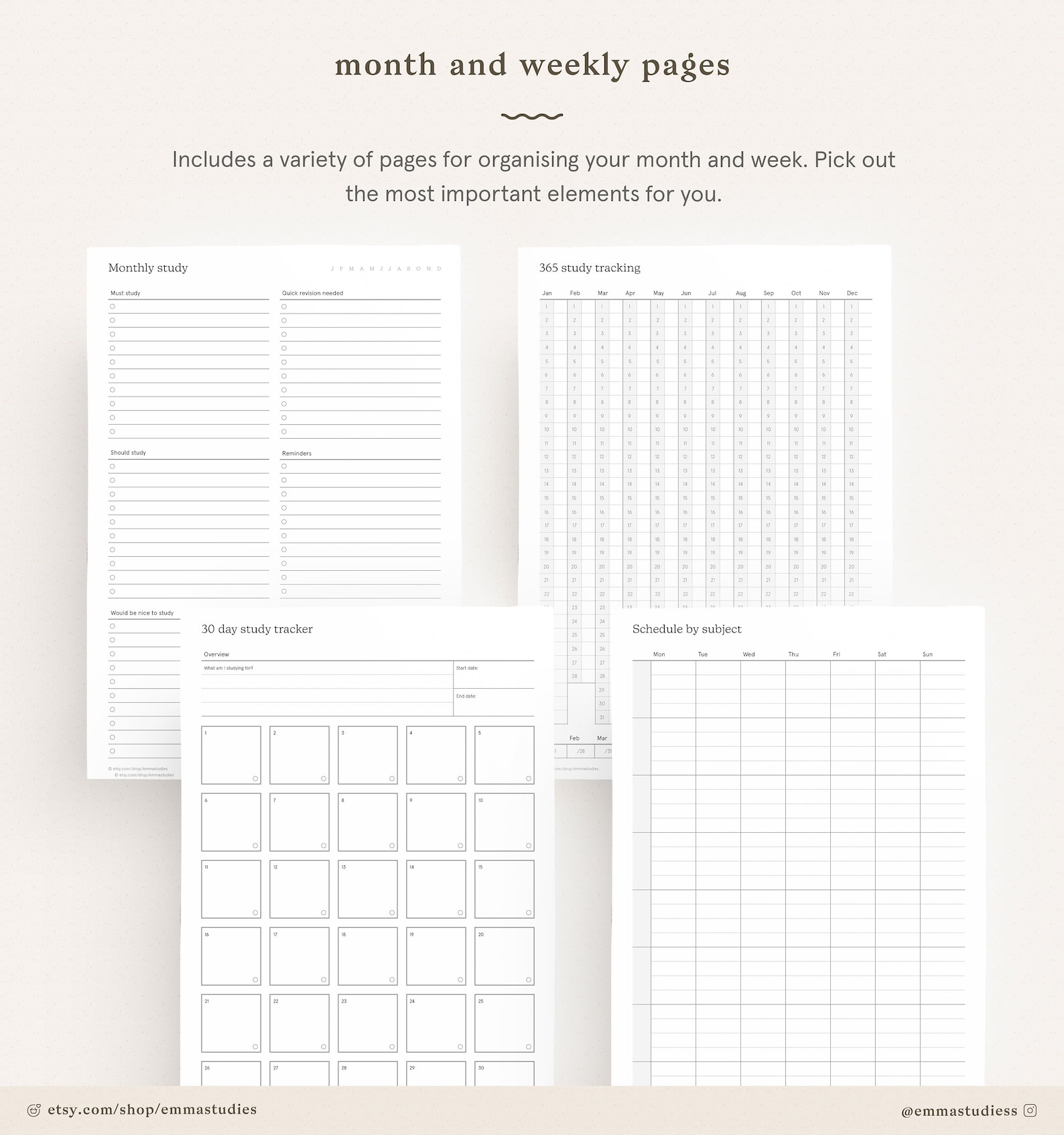 Student Printable Studying Guide | Revision College University School ...