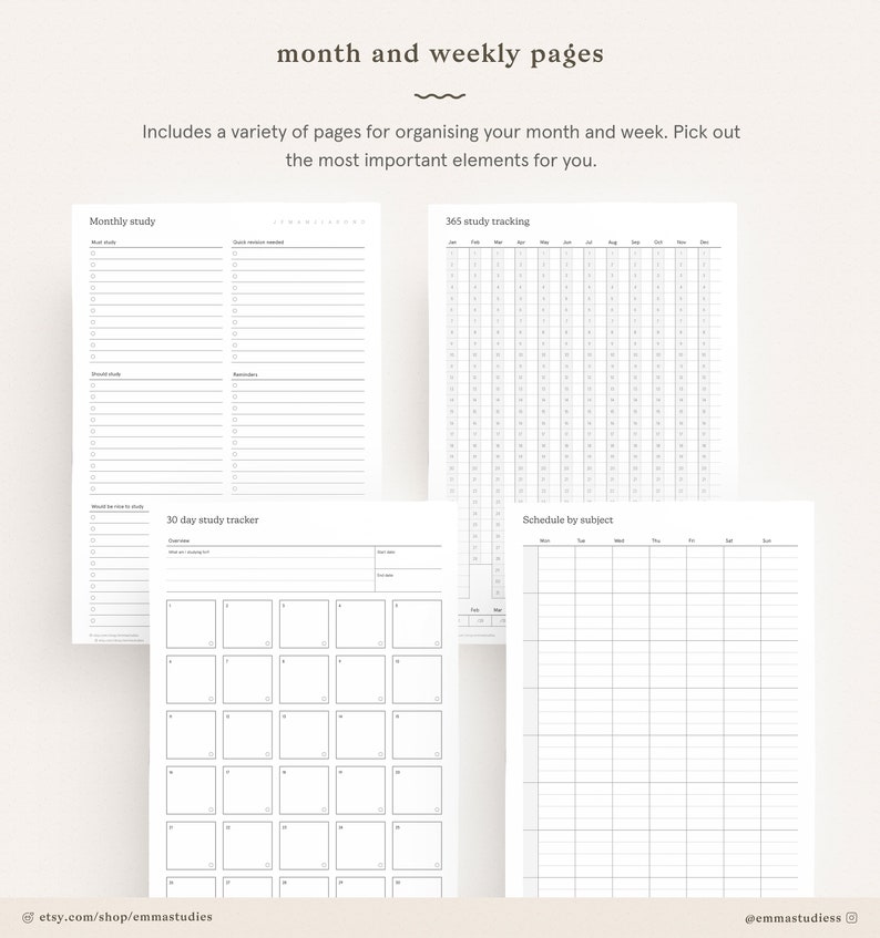 Student Printable Studying Guide Revision College University | Etsy