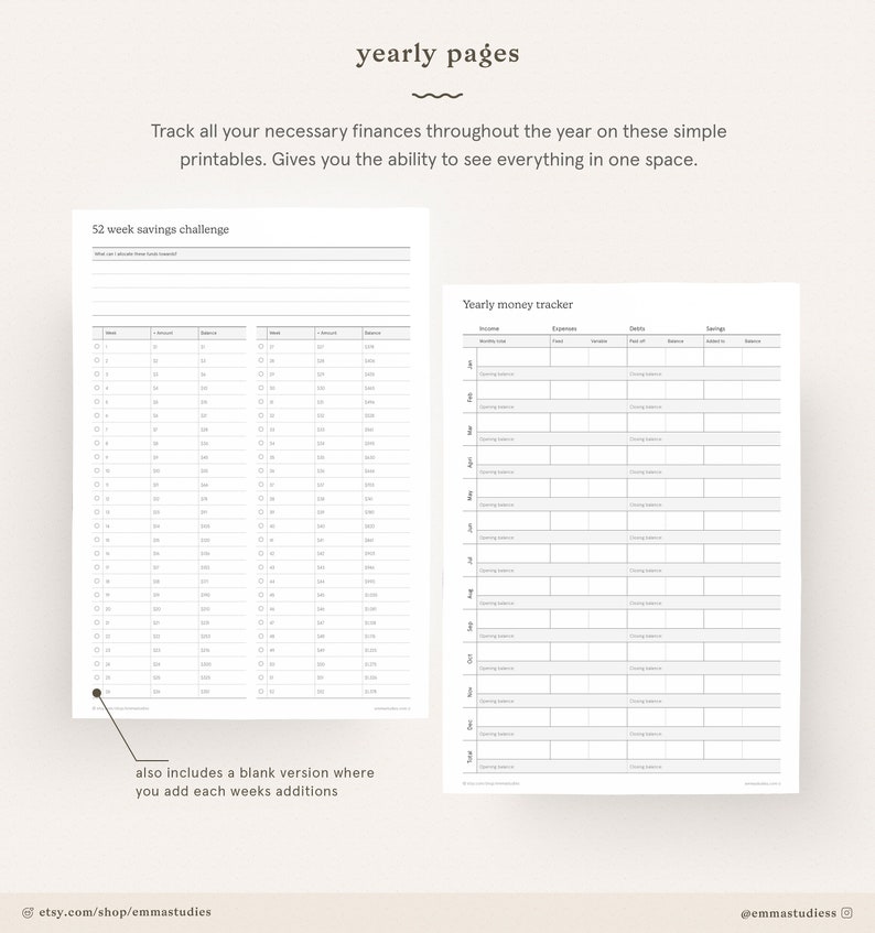 Financial Planner Printable Pack Monthly Budget Finance | Etsy