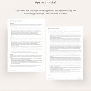 Essay Guide and Planner Printable Pack | School, College, University ...