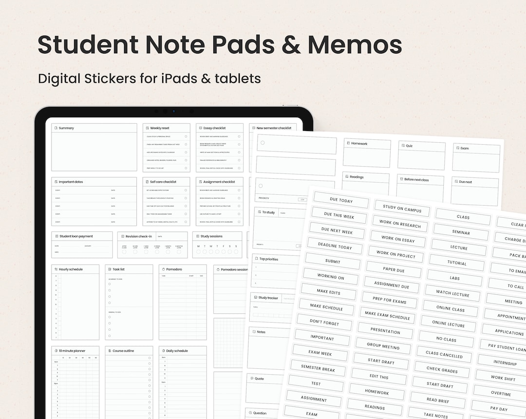 Digital Student Stickers | Study College University Studying Goodnotes ...