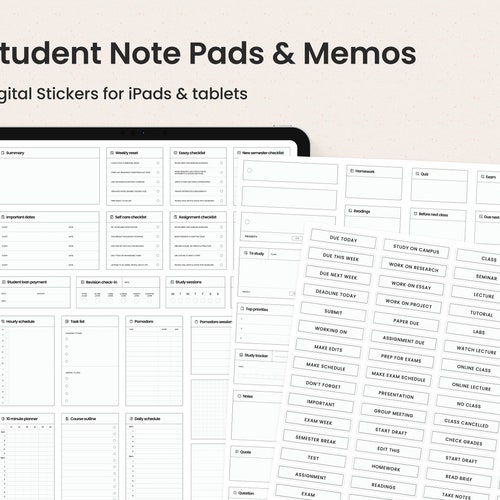 Digital Student Stickers Study College University Studying - Etsy Australia