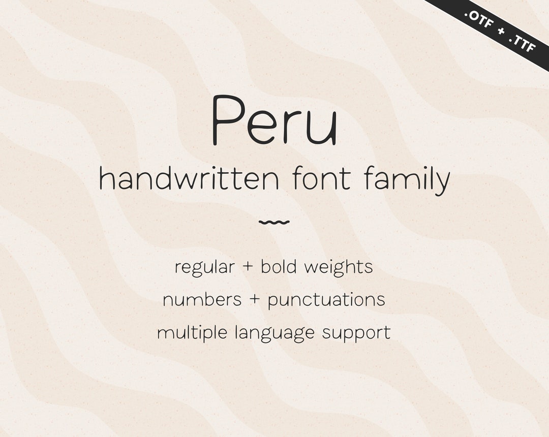 Peru Handwritten Font Student Notes Handlettered Script Regular, Bold ...