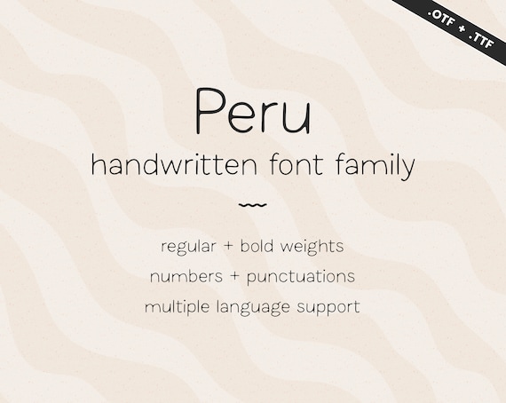 Peru Handwritten Font Student Notes Handlettered Script - Etsy