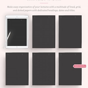 Digital Black Note Taking Paper Template | Dark Mode Goodnotes ...