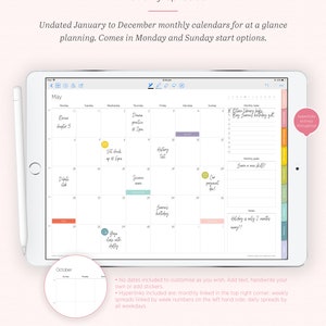 Digital Undated Pastel Time Planner Bundle Daily Weekly - Etsy