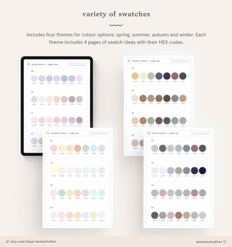 Digital Planner Colour Swatches | Design Ideas Color Palette ...