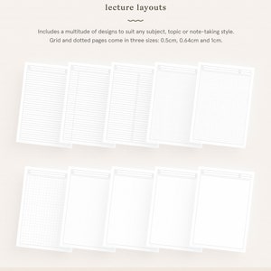 Student Lecture Note Taking Printable | A4, A5, and Letter | Lined, Dot ...