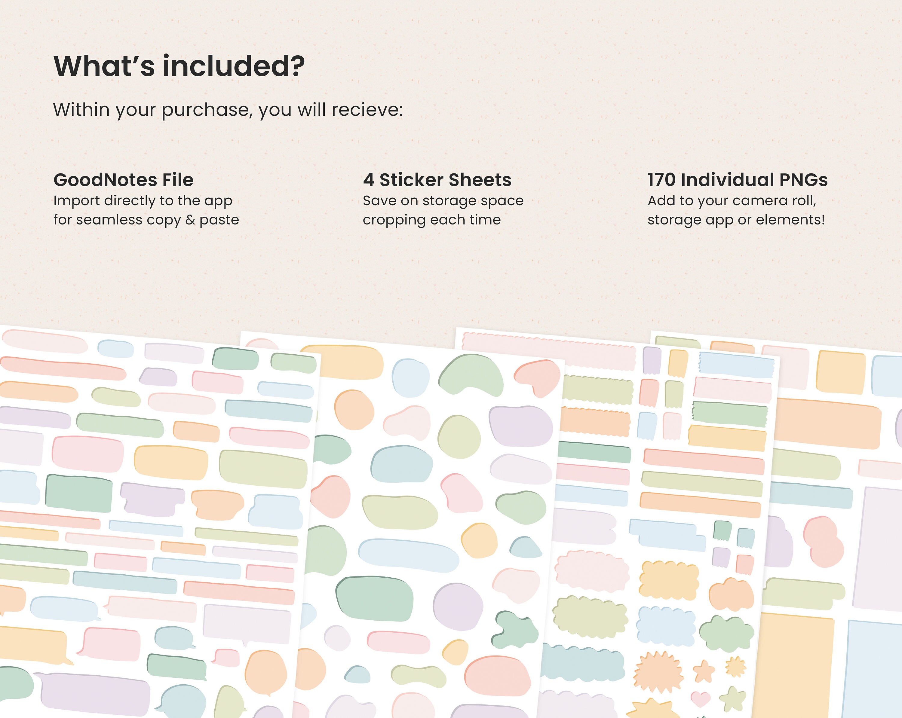 Digital Stickers Pastel Shapes Journal Scrapbook - Etsy Australia