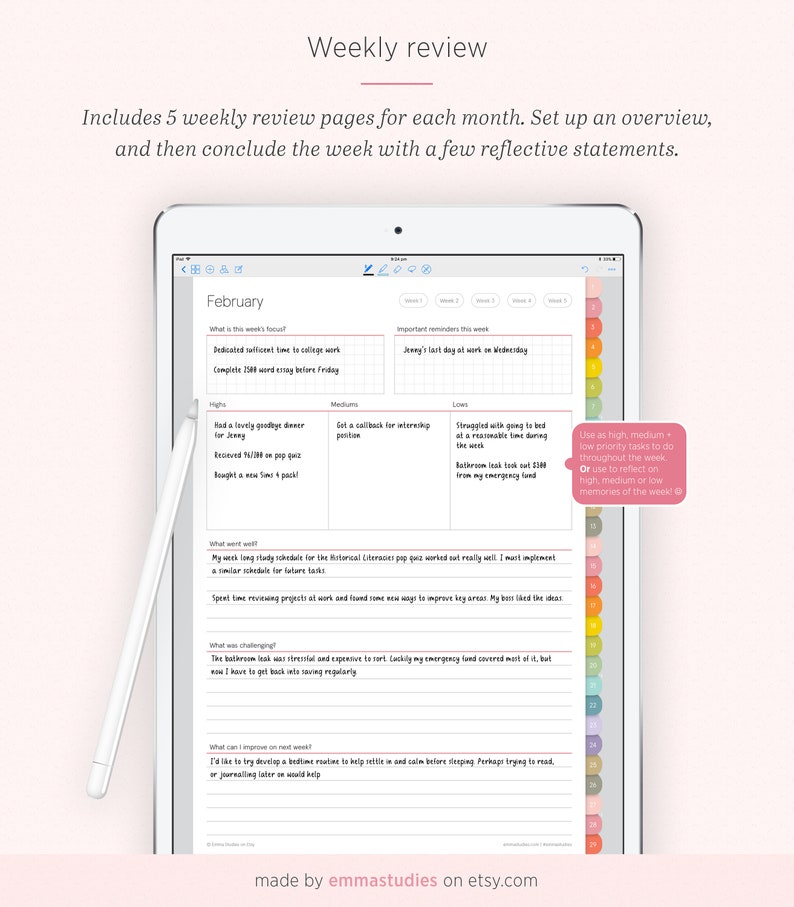 Undated Digital Daily Weekly Monthly and Yearly Lined - Etsy Australia