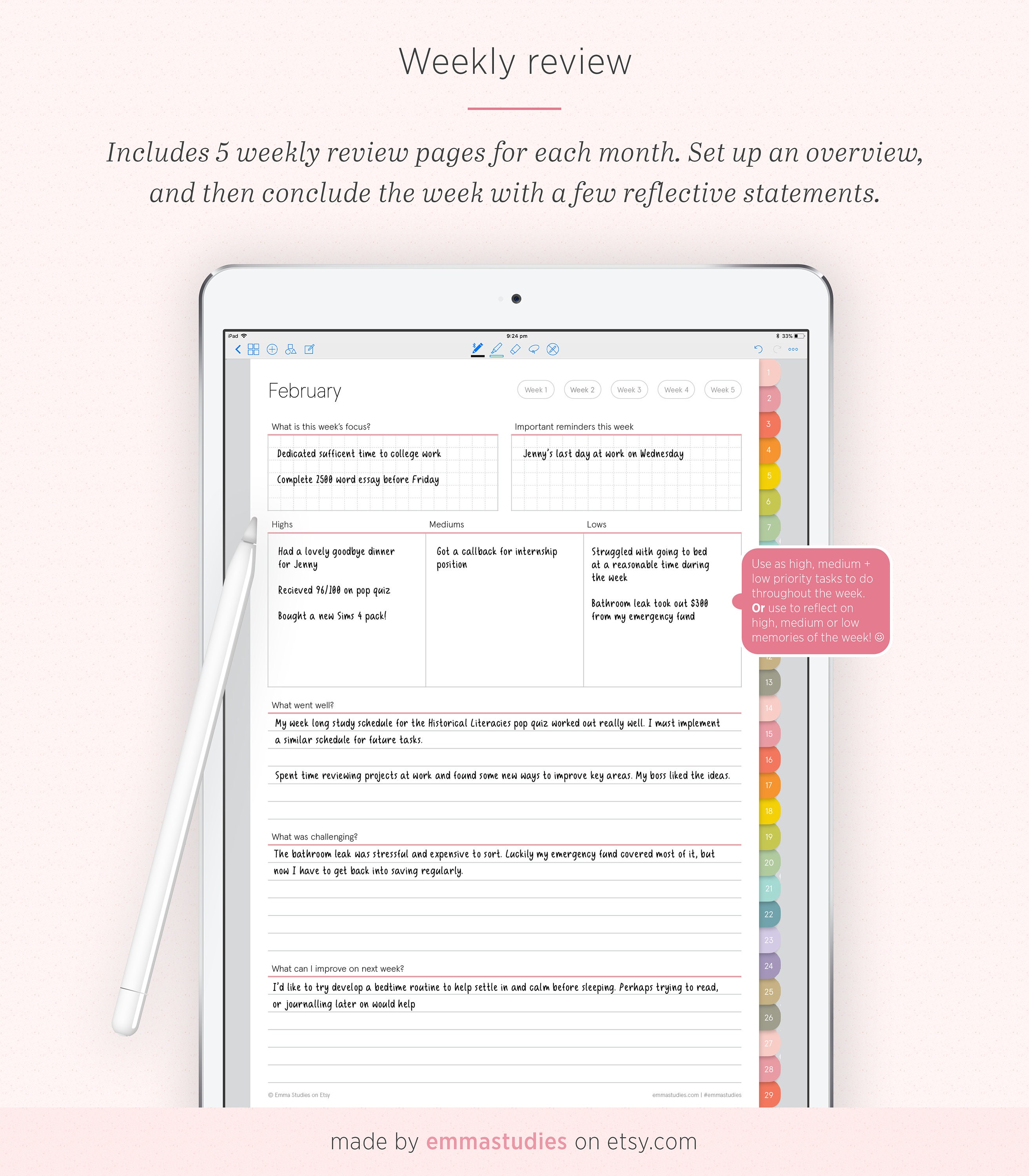 Undated Digital Daily Weekly Monthly and Yearly Lined - Etsy Australia