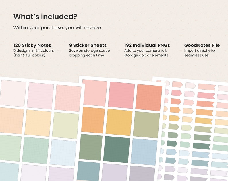 Digital Sticky Note and Page Flag Stickers | Goodnotes Notability ...