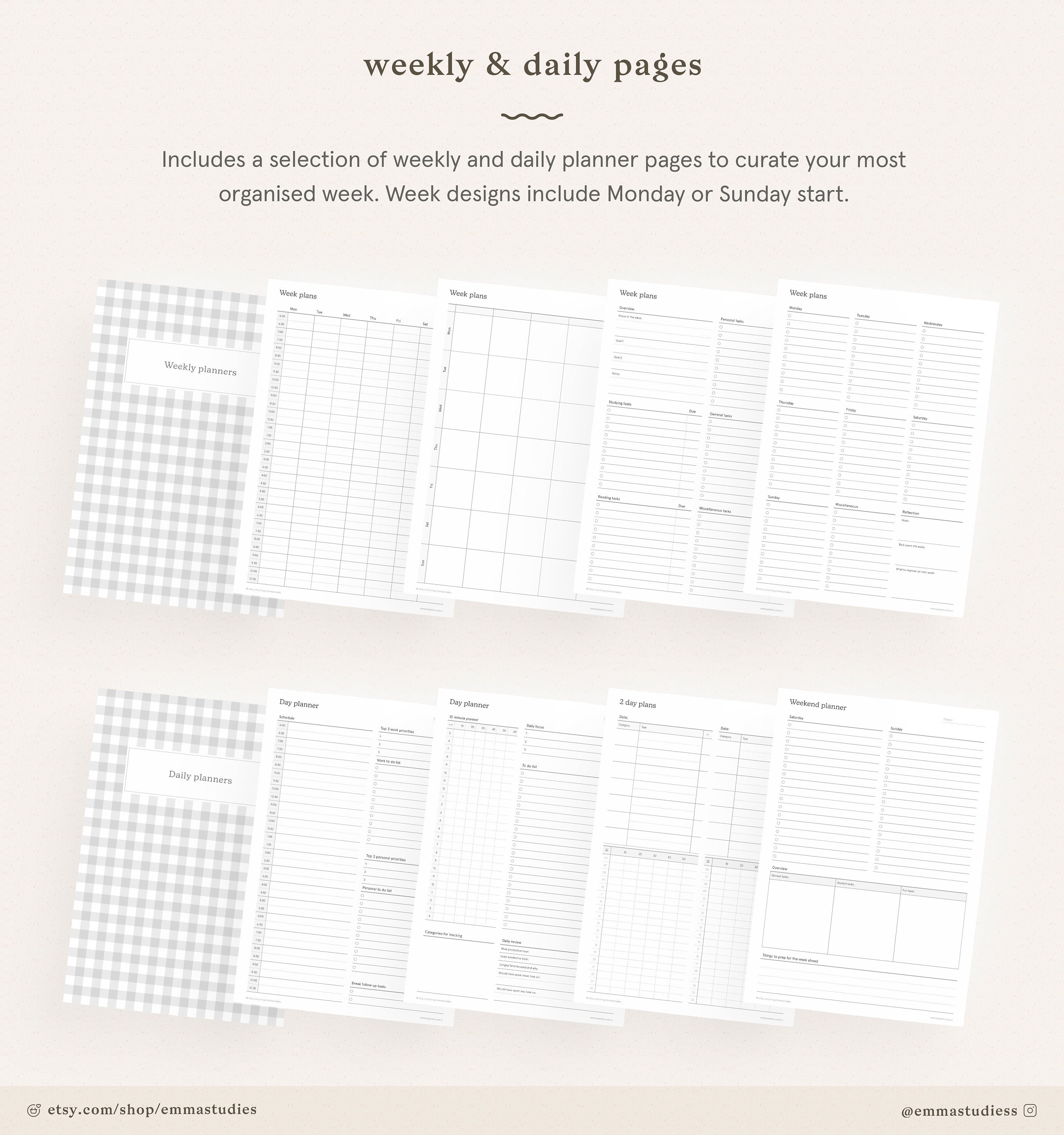 Ultimate Student Study Organiser Pack College University | Etsy Canada