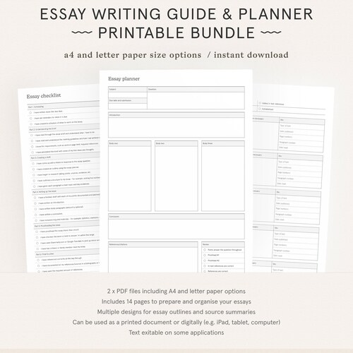 Essay Planner Printable Pack for Students Essay Writing - Etsy