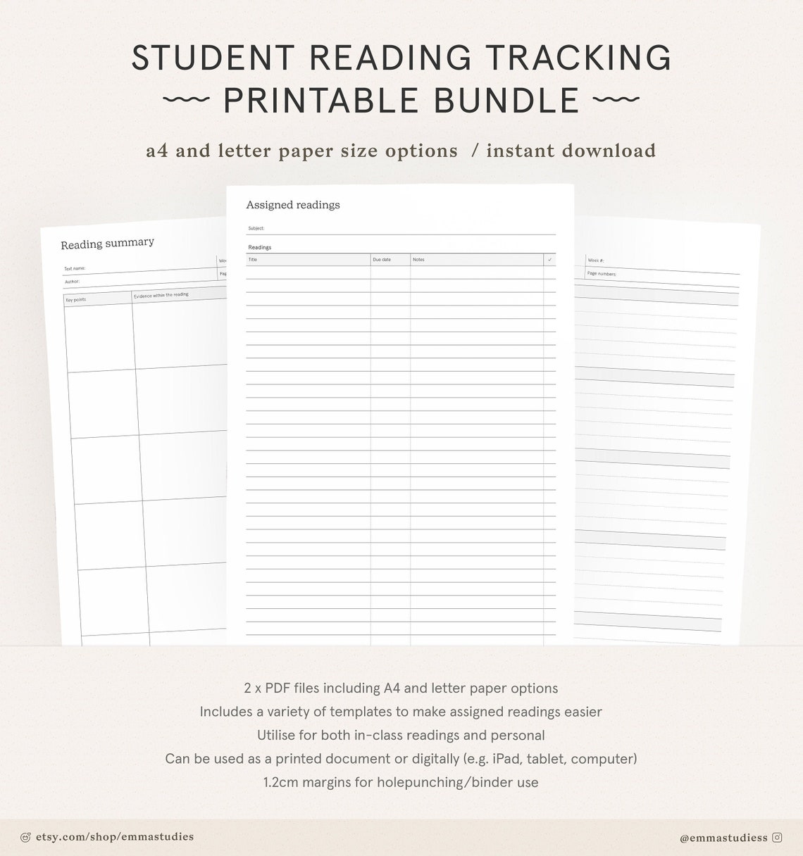 Reading Journal Log Book and Novel Diary Student - Etsy