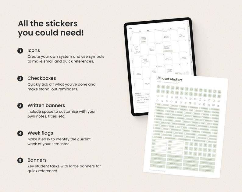 Digital Student Stickers | Study College University Studying Goodnotes ...