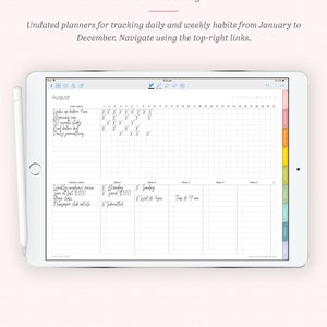 Digital Undated Pastel Time Planner Bundle Daily Weekly - Etsy