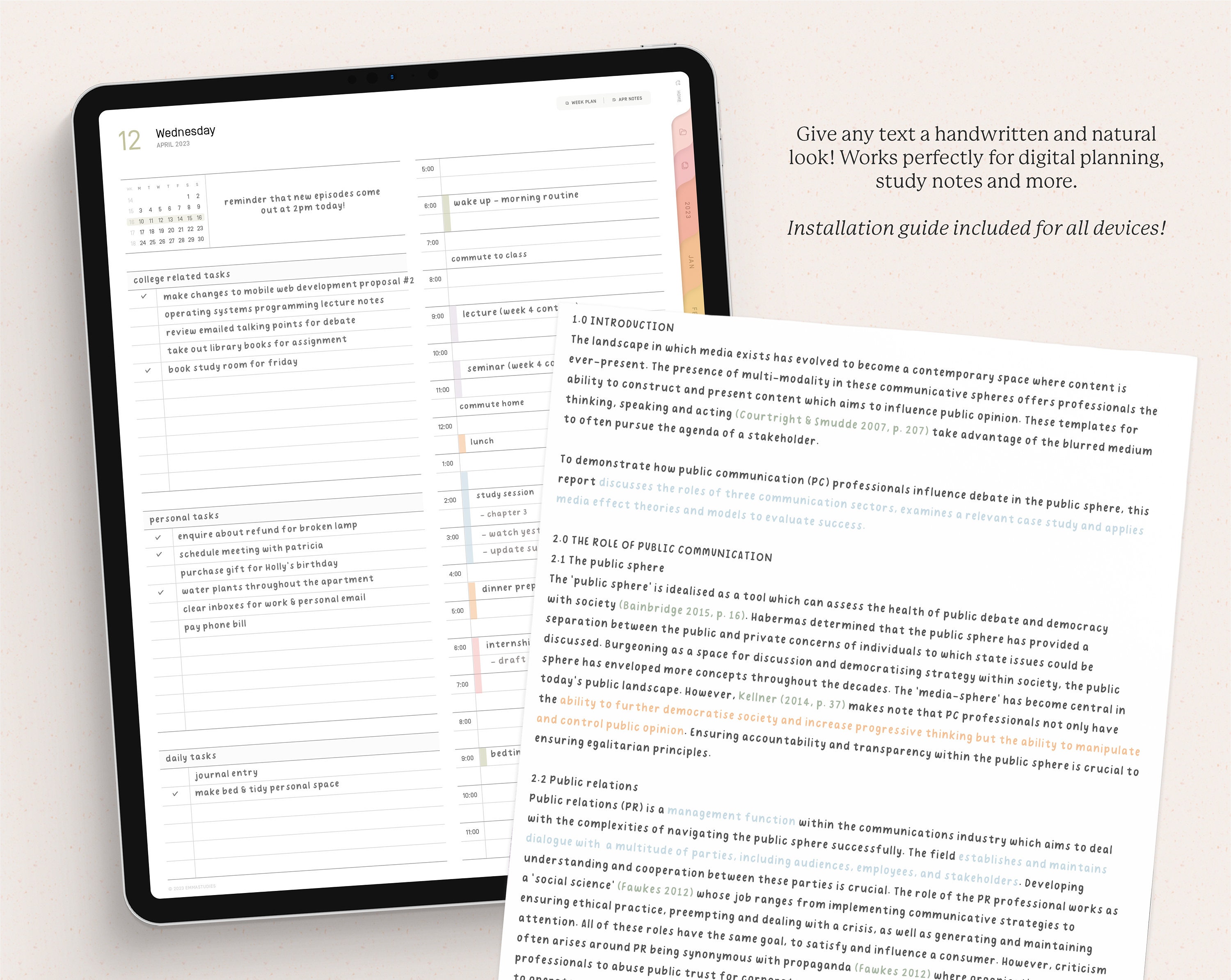 Portland Handwritten Font Student Notes Handlettered Script - Etsy ...