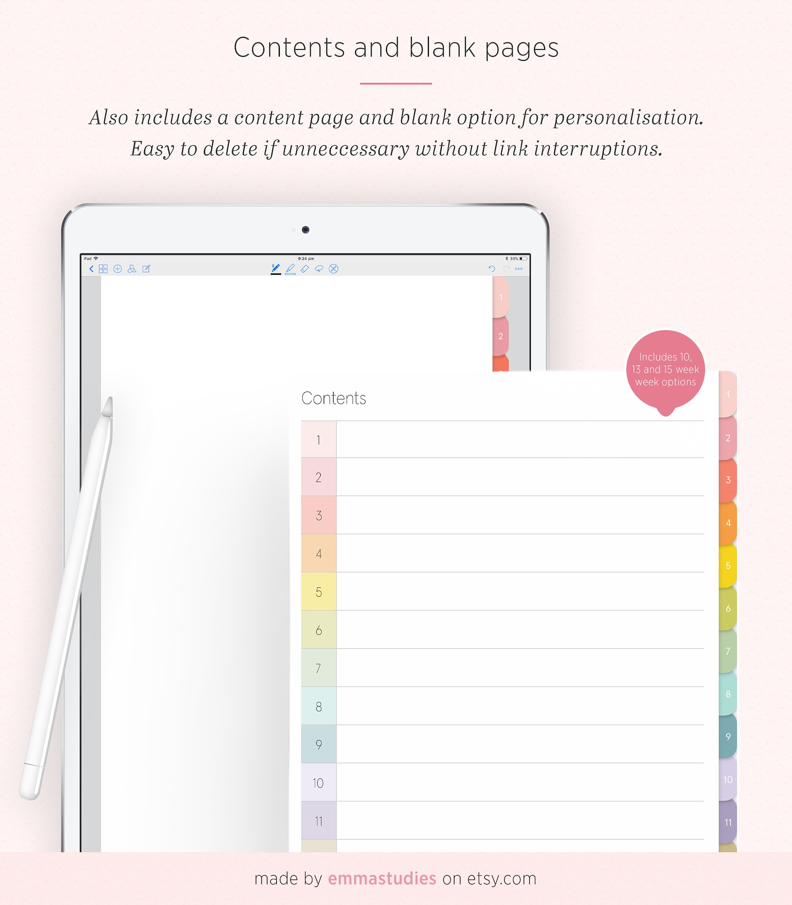 Section Divider Inserts for Digital Notebooks | Customisable Tabbed ...