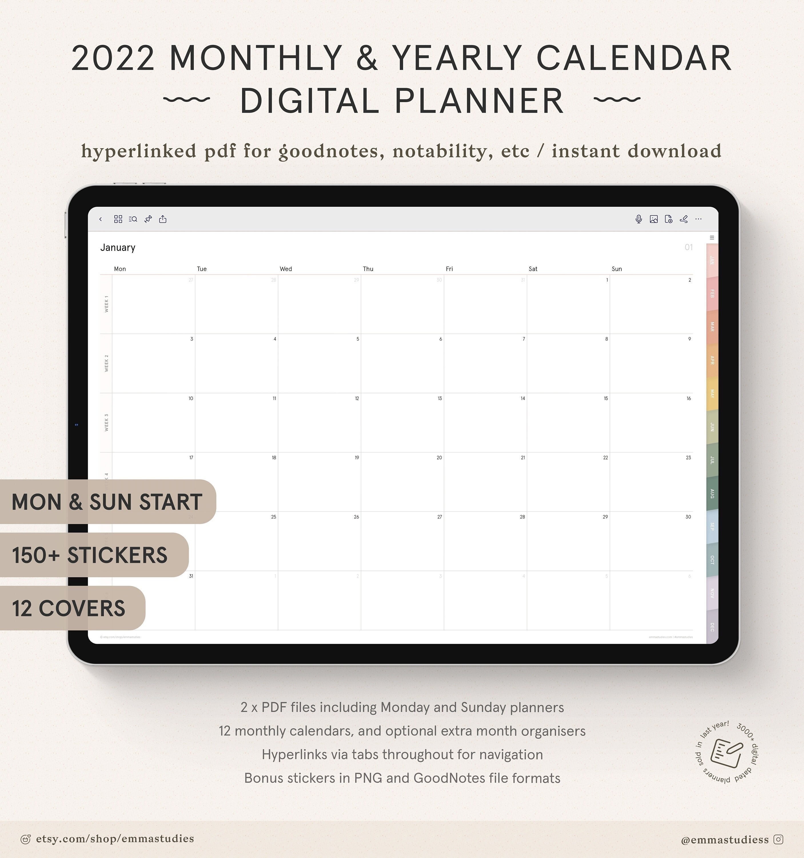 Paper & Party Supplies 2021 Digital planner for Goodnotes and ...