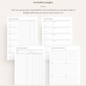 Group Project Planner Student Printable Pack College School - Etsy